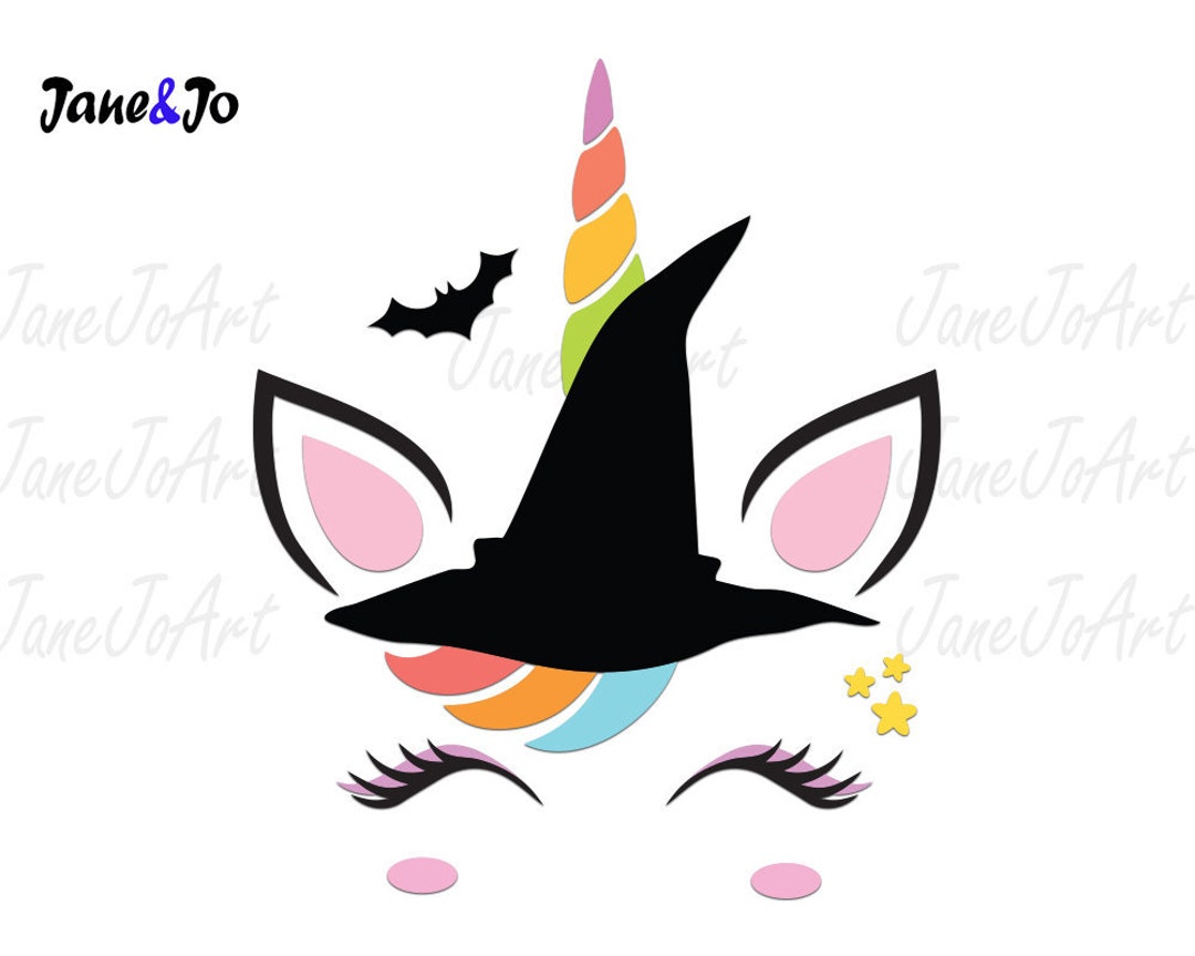 Halloween Unicorn Svg Halloween Svg Unicorn Witch Face Cricut ...