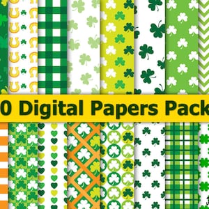 St. Patrick's Day Digital Paper,st Patricks Paper,green Digital Paper ...