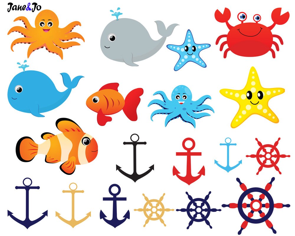 Nautical Clipart Nautical Clipart Anchor Clip - Etsy