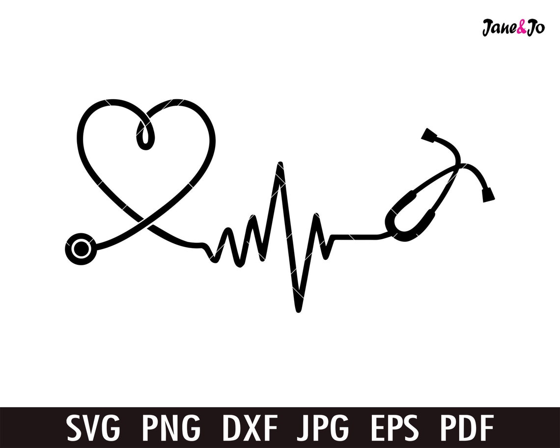 Heart Stethoscope SVG PNG stethoscope Svg Essential Worker - Etsy