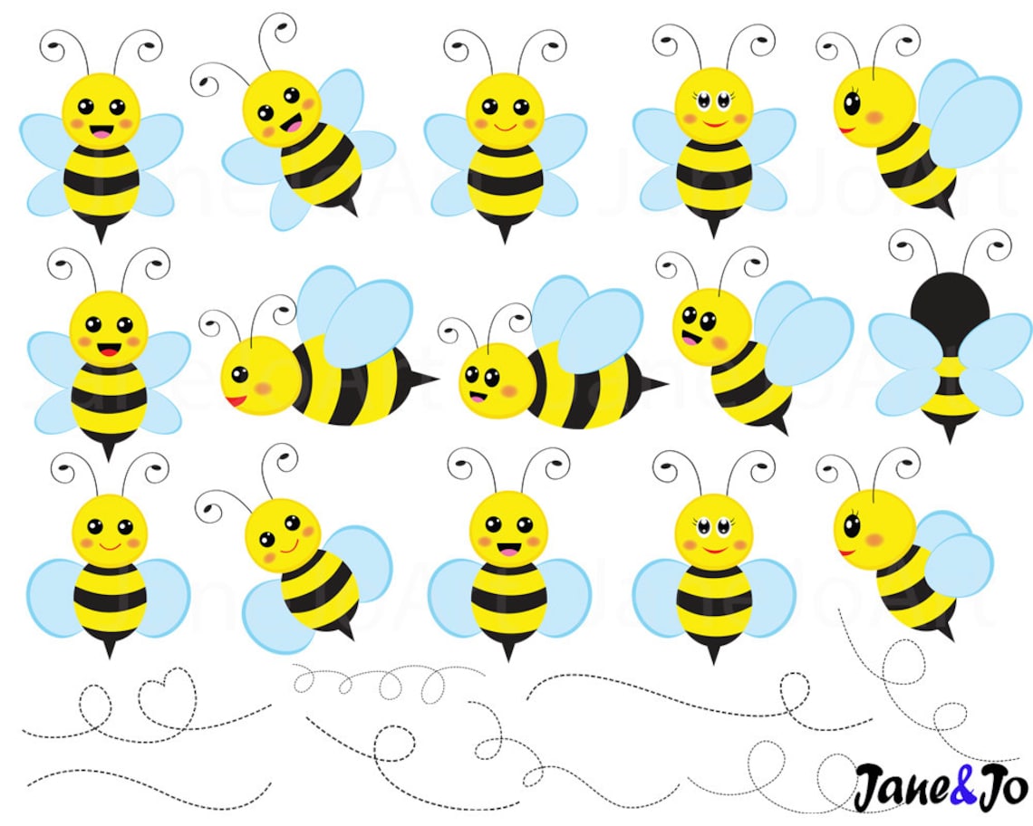 62 Bee Clipart Bees Clipart Honey Bees Clip Art Bee - Etsy
