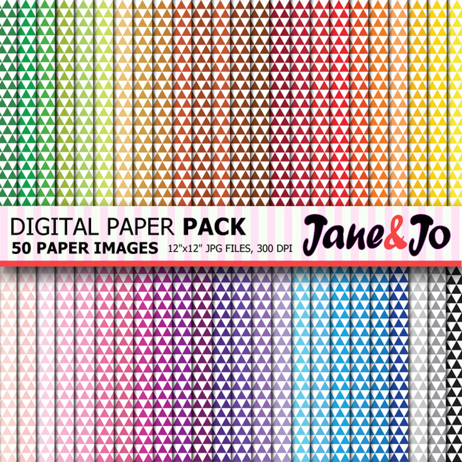 Triangle Digital Paper , Triangle Pattern ,triangles Digital Papers ...