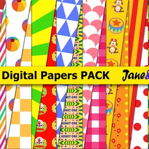 55 Circus Digital Paper,circus Background,circus Paper Pack,circus ...