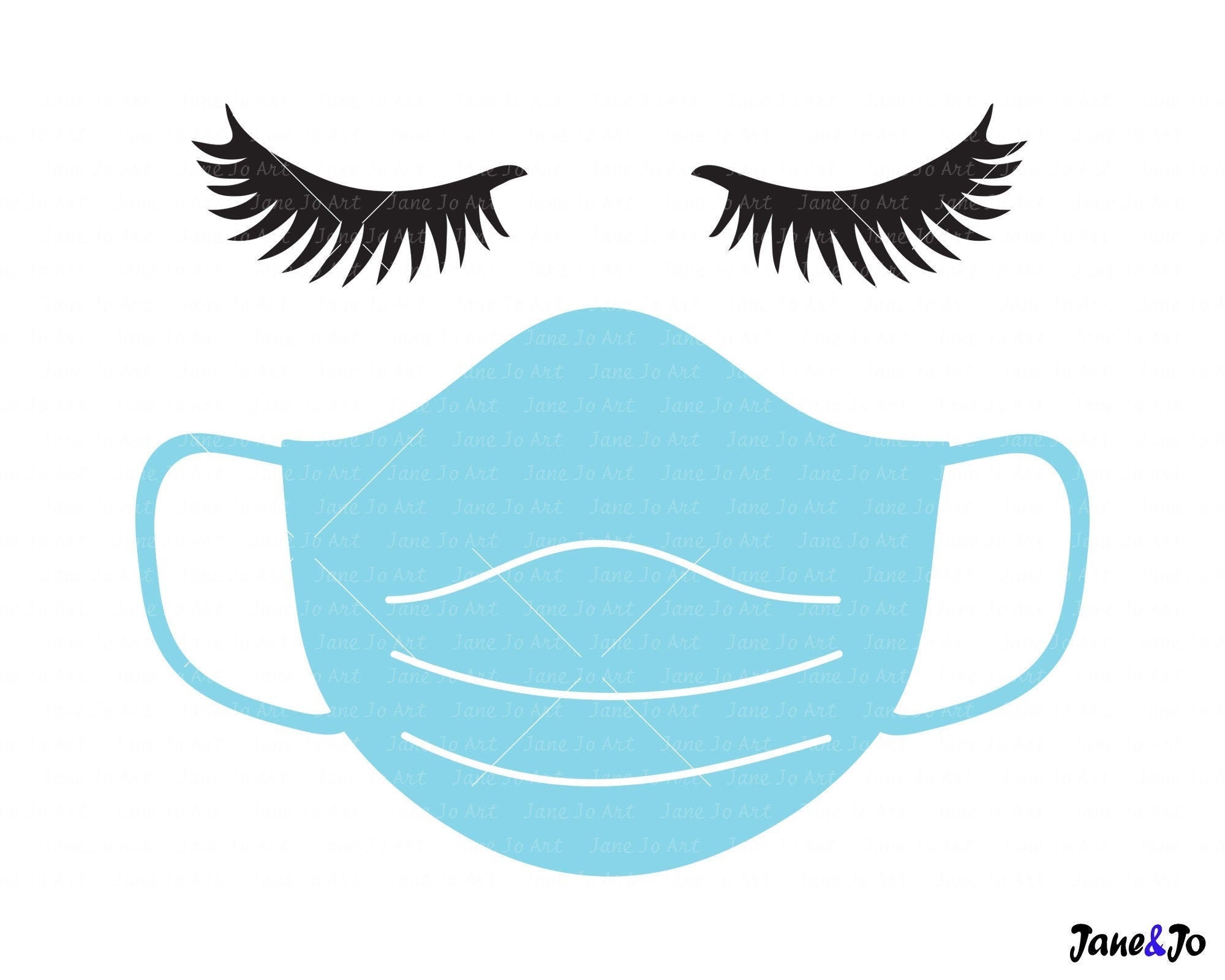 Face Mask SVG Cliparteyelashes With Facemask Svg File - Etsy