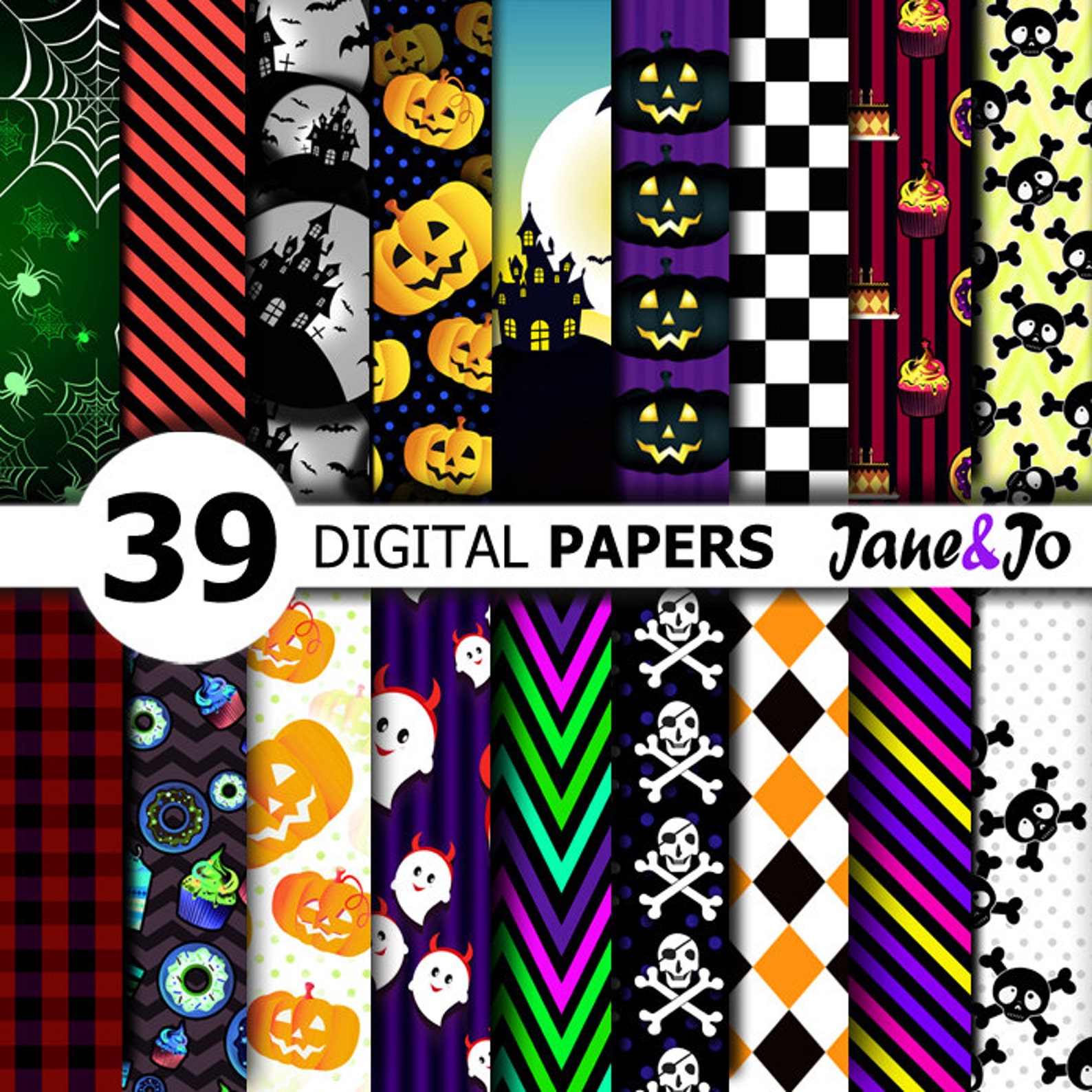 Halloween Digital Paper,halloween Papers,halloween Decor,halloween ...
