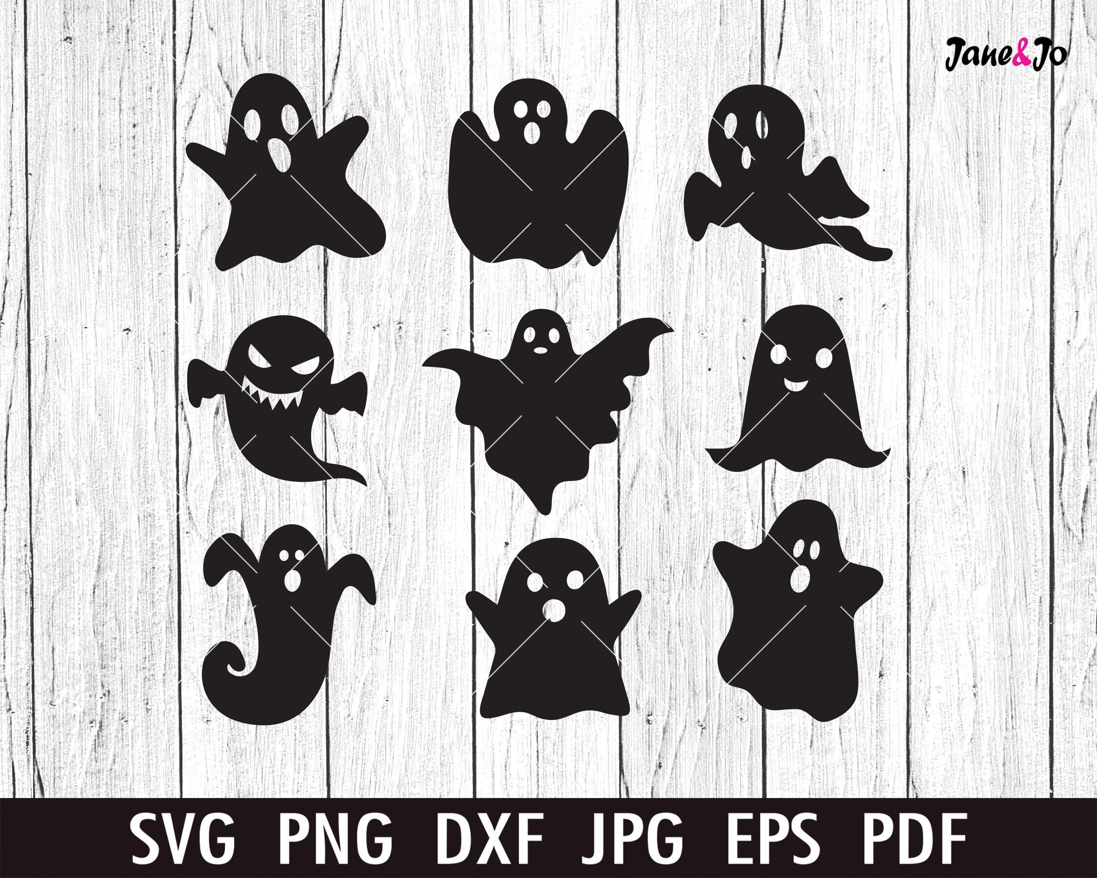 Ghost SVG Halloween Svgghost Bundle SVG PNG Dxf Circut | Etsy