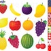 Fruit Clipart , Fruit Clip Art ,pineapple Banana Orange Mango Grape ...