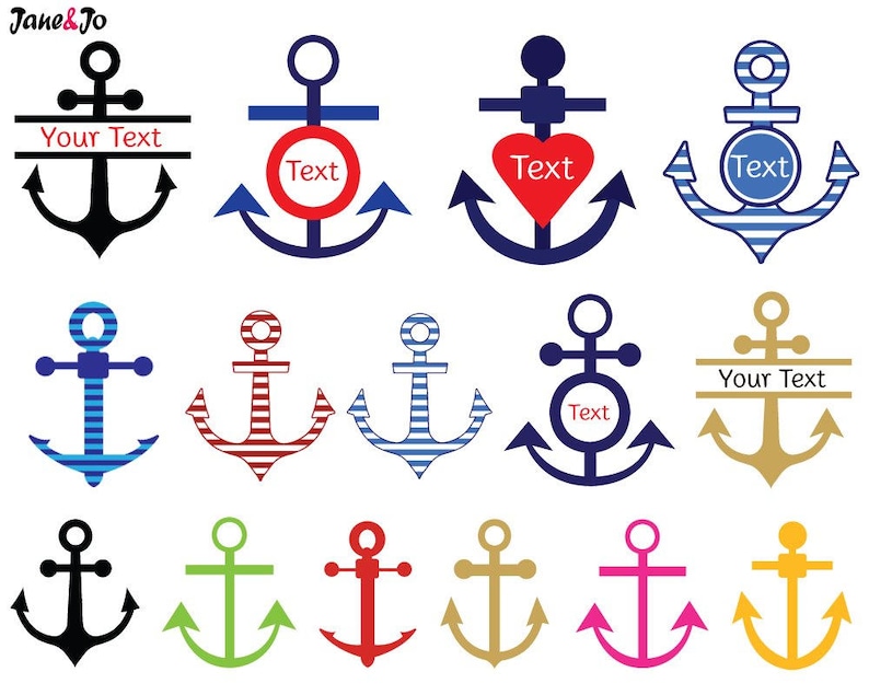 Ancre SVG, svg de silhouette ancre, ancre fichier coupe, monogramme de ...