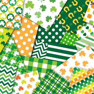 St. Patrick's Day Digital Paper,st Patricks Paper,green Digital Paper ...