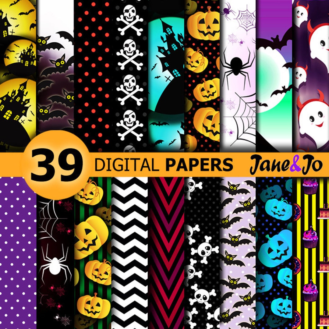 Halloween Digital Paper,halloween Papers,halloween Decor,halloween ...