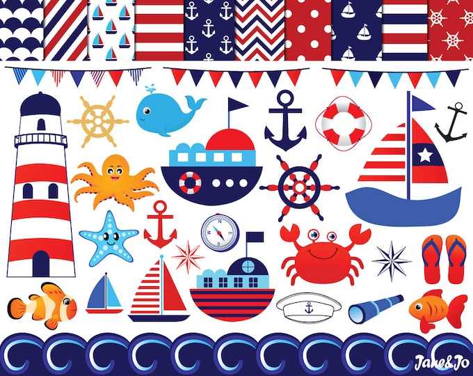 Nautical Clipart , Nautical Clipart , Anchor Clip Art,lighthouse ...