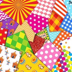 55 Circus Digital Paper,circus Background,circus Paper Pack,circus ...