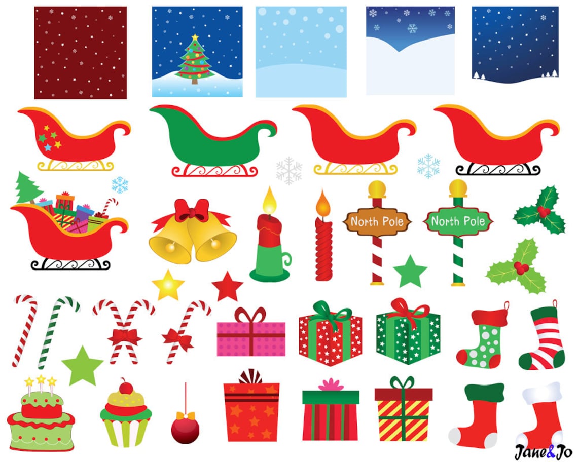 Christmas Clipart Christmas Clip Art Christmas Cliparts - Etsy Australia