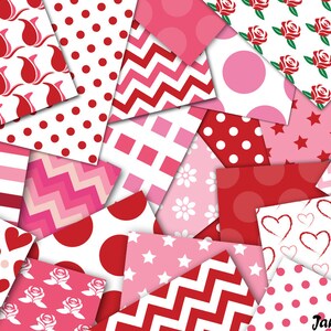 42 Valentine Digital Papers,heart Digital Paper,heart and Valentine ...