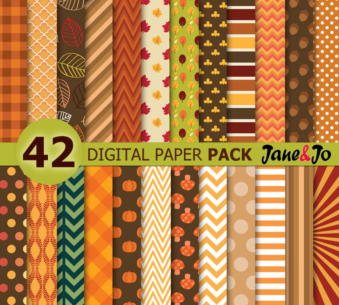 Fall Digital Paper , Fall Paper, Fall Patterns , Autumn Digital Paper ...