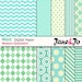 24 Mint Digital Papers,mint Green Modern Pattern Digital Paper Pack ...