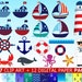 37 Nautical Clipart &12 Nautical Digital Paper-sailor,whales,octopus ...
