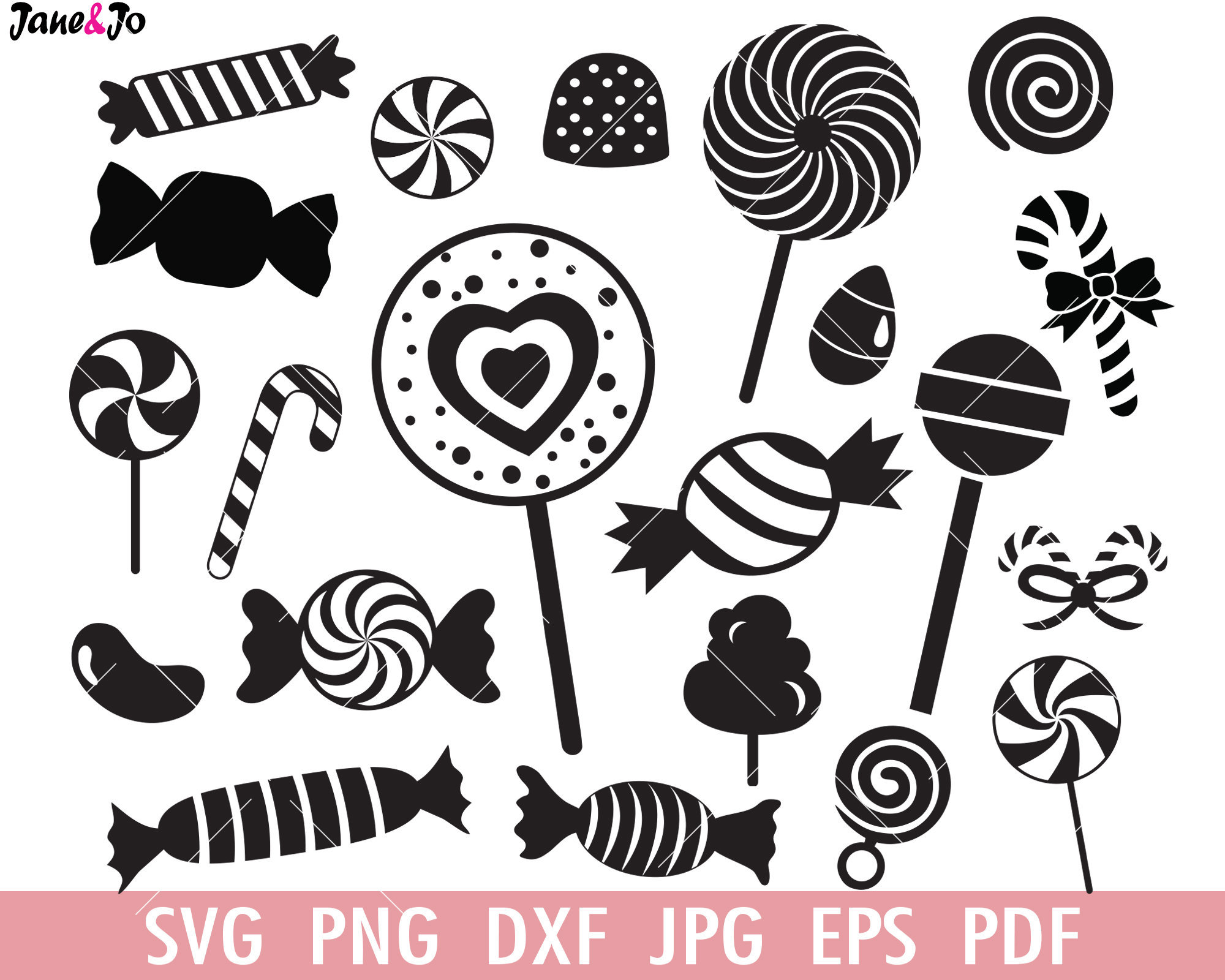 21 Candy SVG Bundle, Candy Vector Candy Clipart, fichier de coupe ...