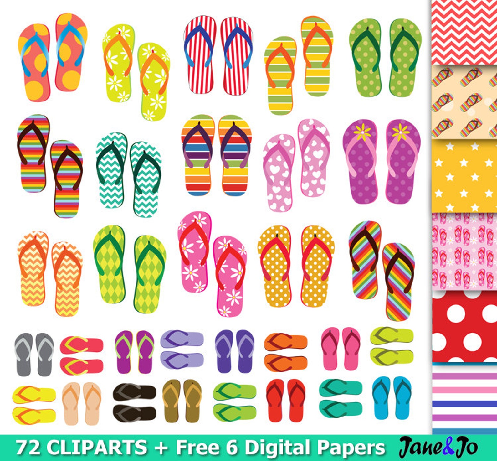 72 Flip Flops Clipart Flip Flops Clip Art shoes - Etsy UK