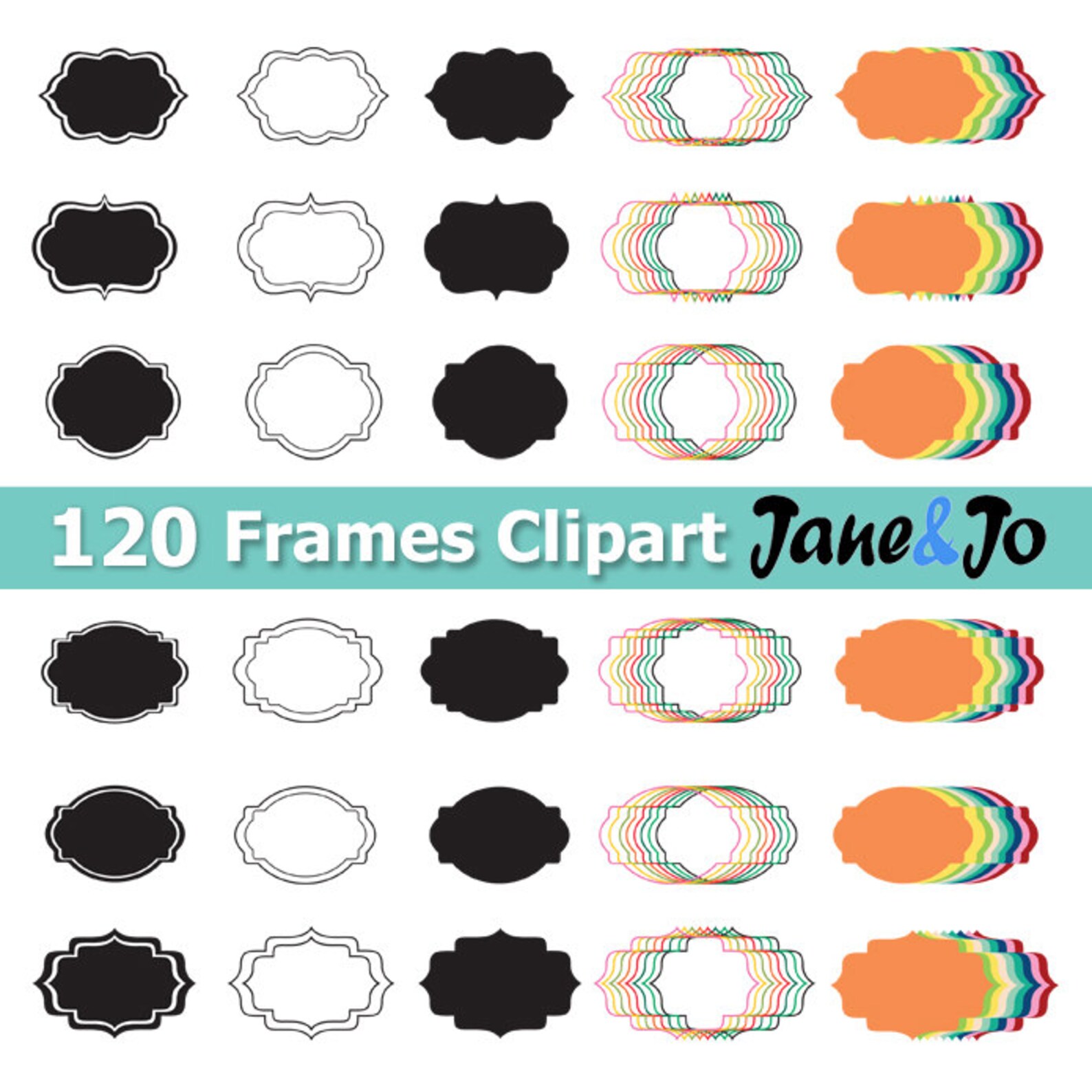 120 Frame Clipart Digital Frames Clip Art frame Clip Art - Etsy