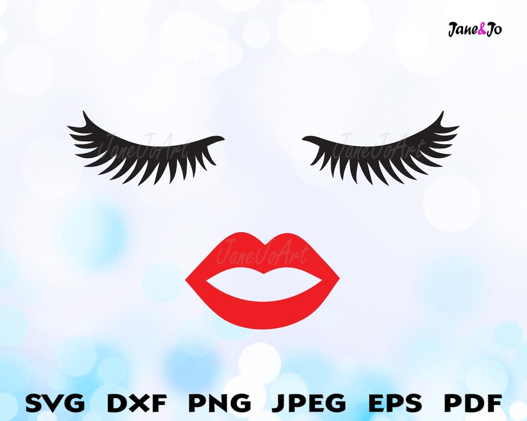 Cute Face SVG, Lip Face Eyelashes Svg,cut Shirt Design Kiss,face Cricut ...