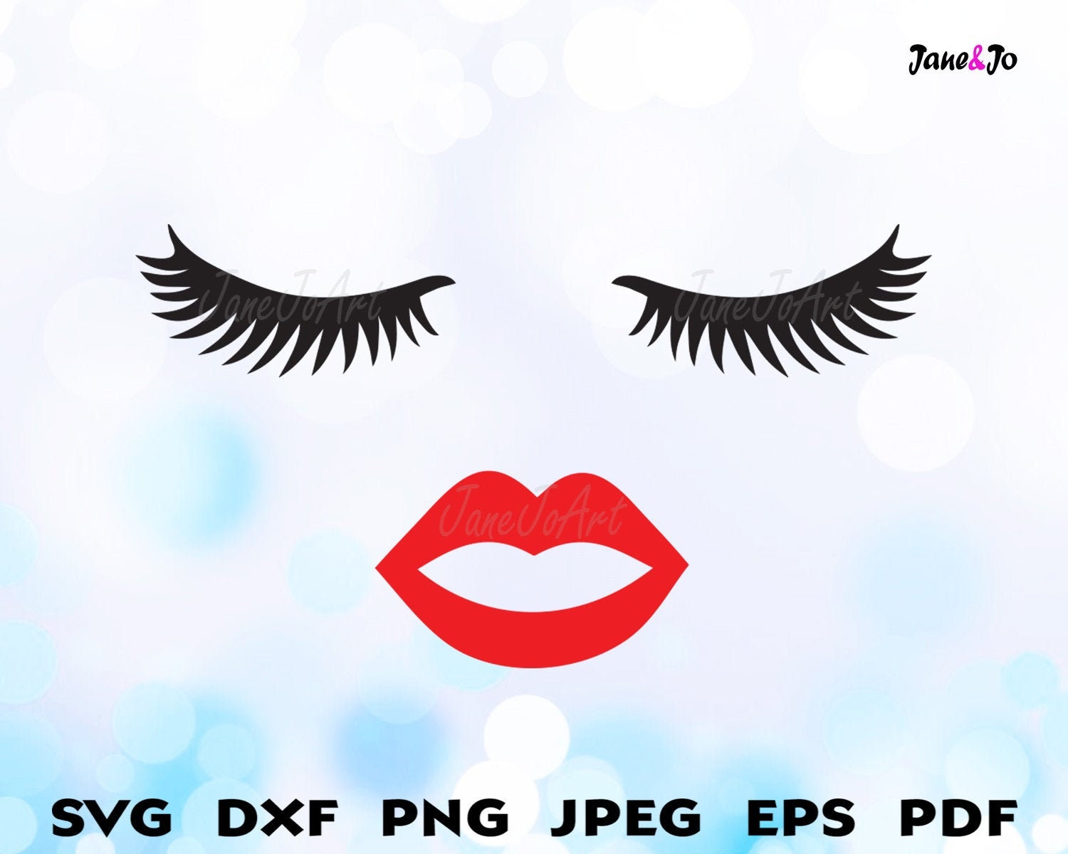 Cute Face SVG Lip Face Eyelashes Svgcut Shirt Design - Etsy