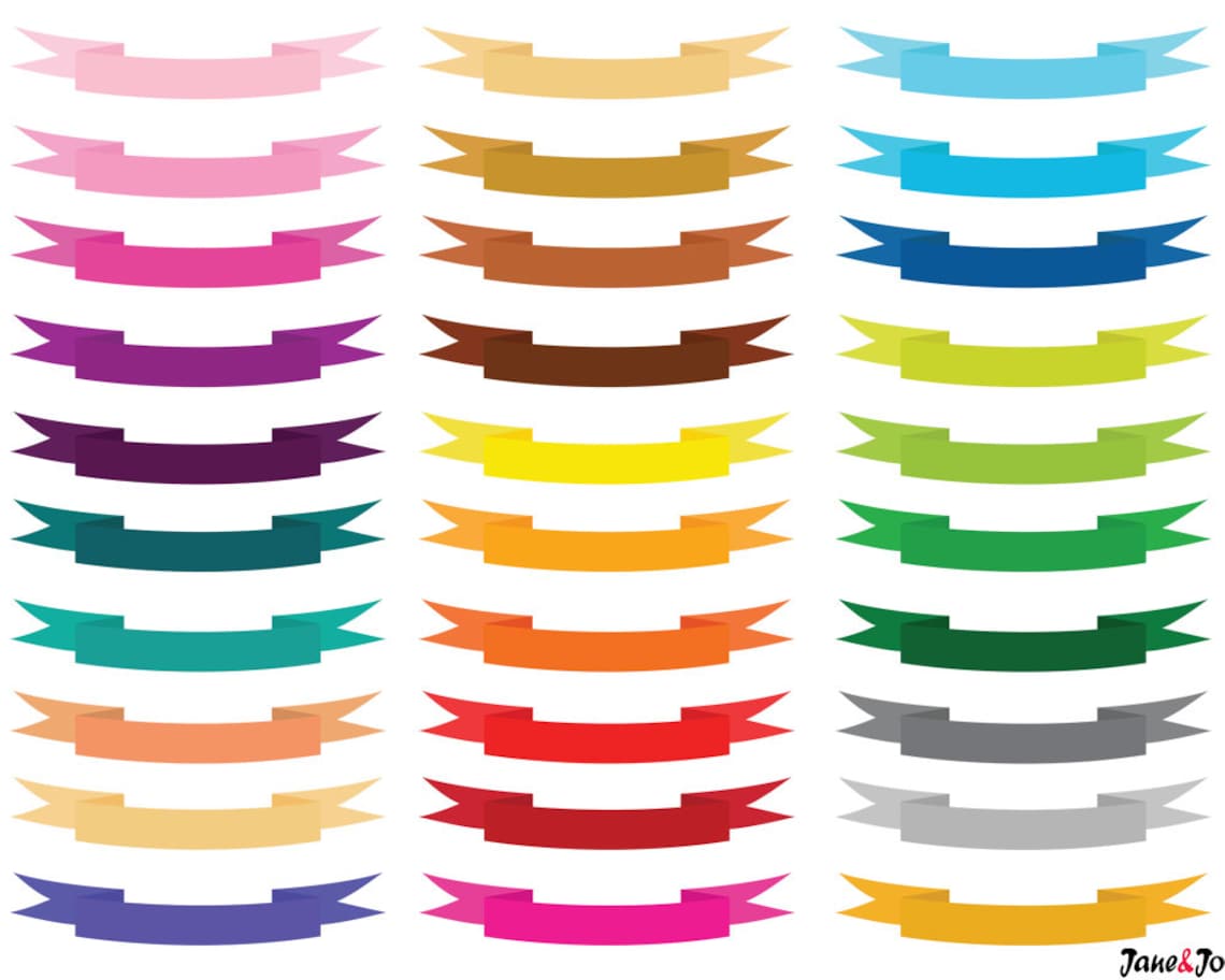30 Rainbow Ribbon Banner Clipartribbon Banner Clipartribbon - Etsy