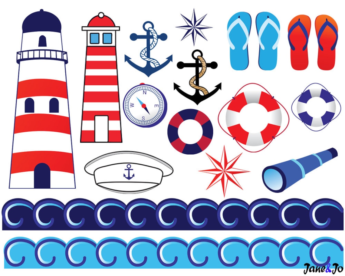Nautical Clipart , Nautical Clipart , Anchor Clip Art,lighthouse ...