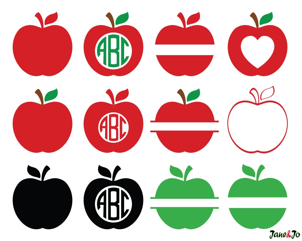 Apple Svgteacher Svgteacher Monogram Svgschool Svgsplit - Etsy Canada