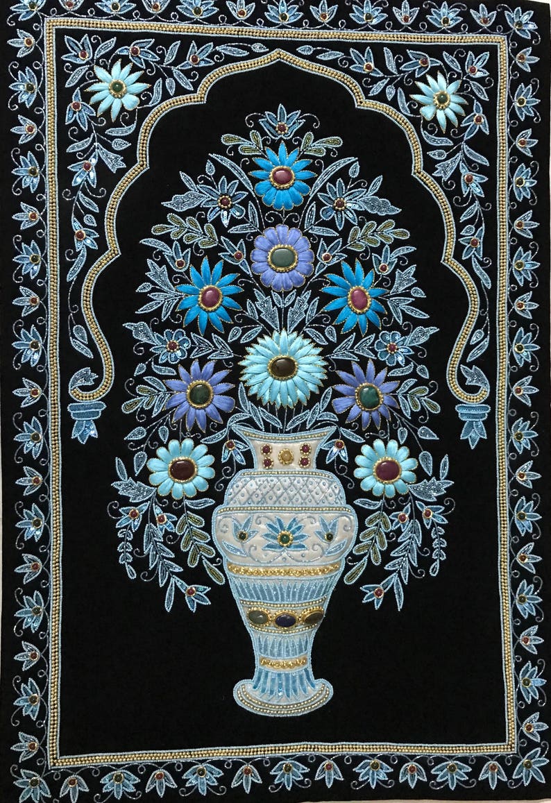 ON SALE Masterpiece Jewel Carpet Indian Carpet Wall Hanging Hand ...