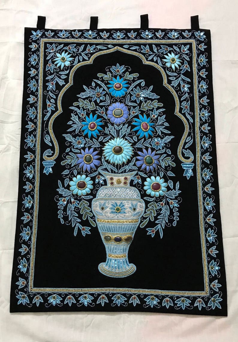 ON SALE Masterpiece Jewel Carpet Indian Carpet Wall Hanging Hand ...