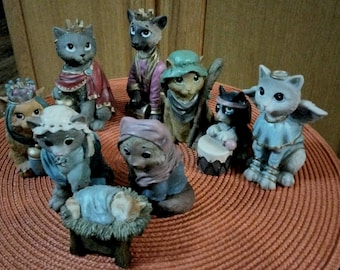Cat Nativity Set - Etsy