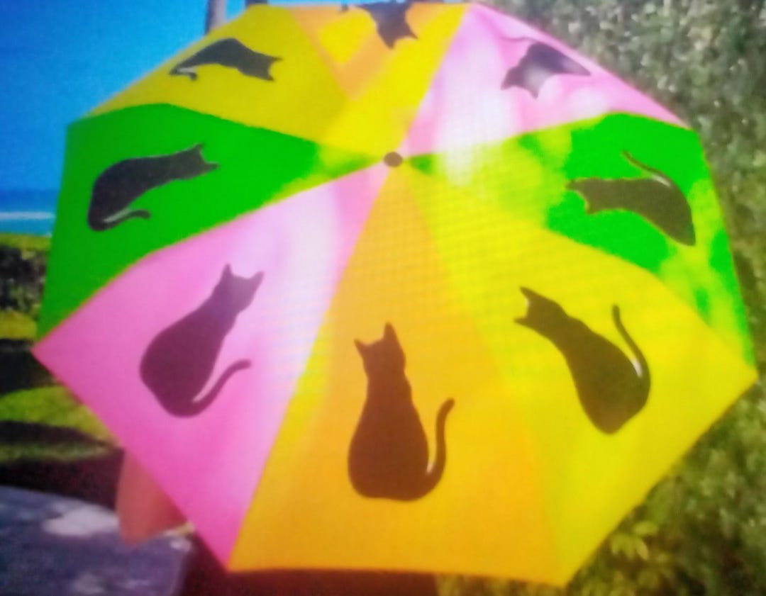 Colorful Black Cat Umbrella Nwot - Etsy