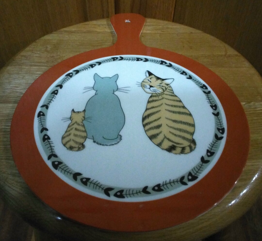 Vintage Melamine Round Cat Trivet - Etsy