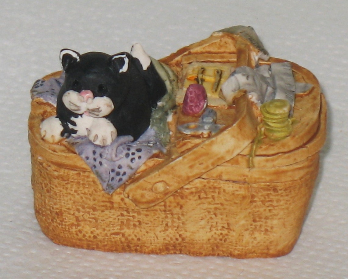 Rare vintage peter fagan cat in picnic basket | Etsy