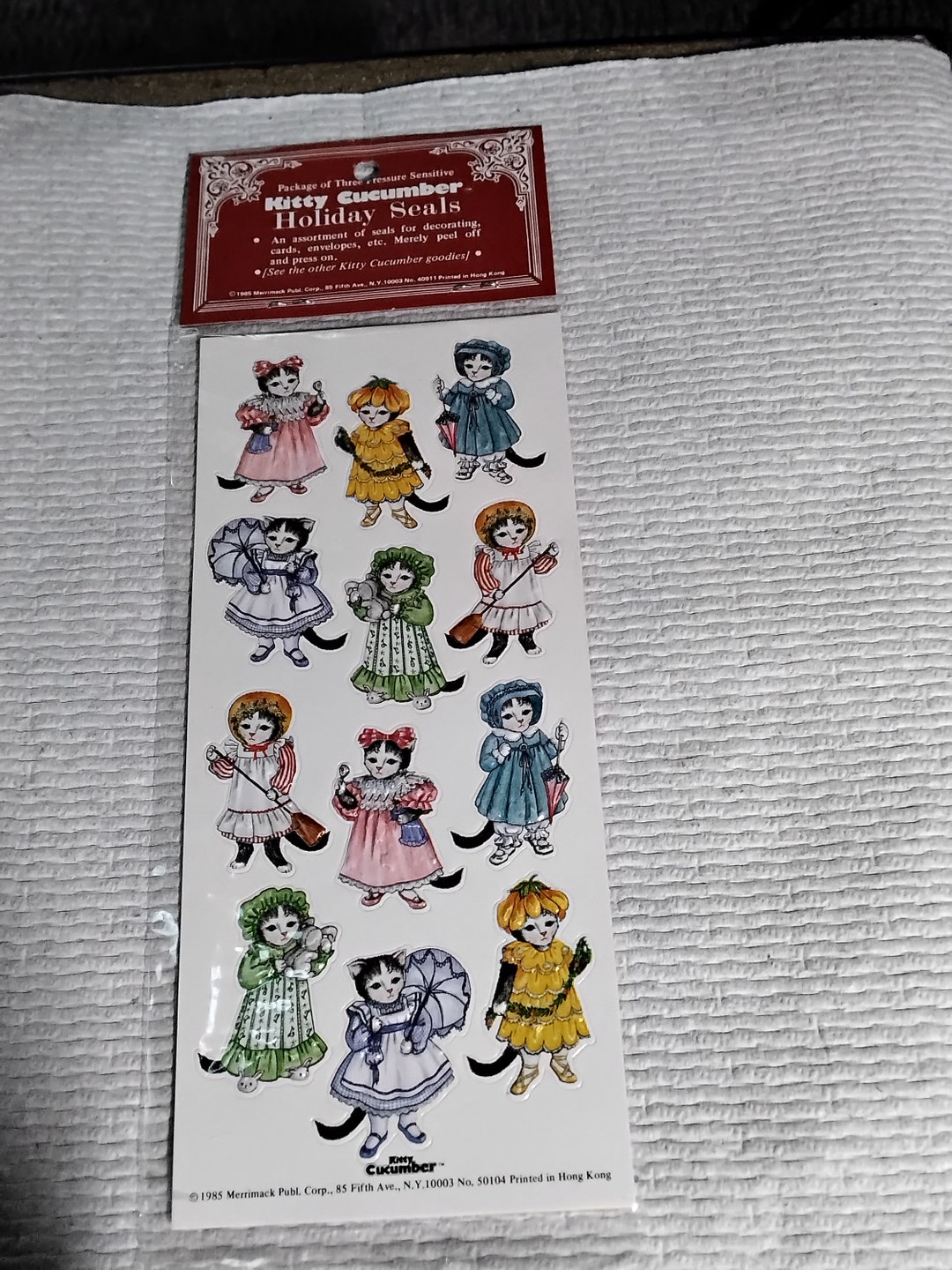 Rare Vintage Kitty Cucumber Stickers - Etsy