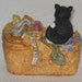 Rare Vintage Peter Fagan Cat in Picnic Basket - Etsy