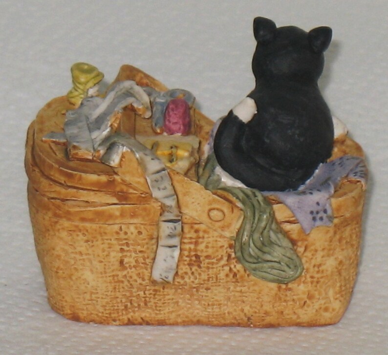 Rare Vintage Peter Fagan Cat in Picnic Basket - Etsy