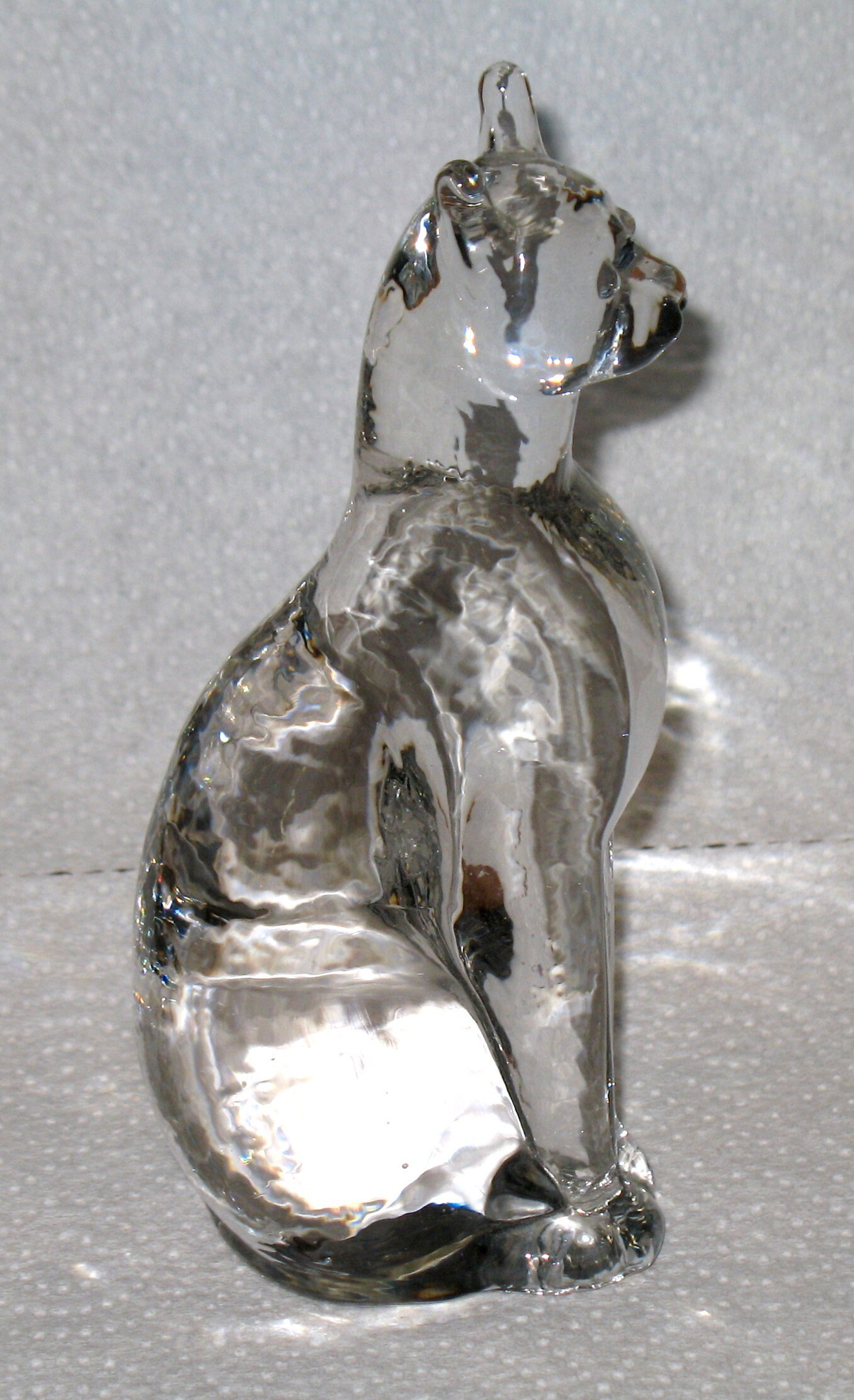 Vintage Crystal Cat Figure - Etsy