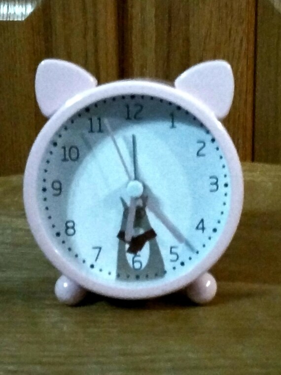 Vintage Pink Cat Wood Alarm Clock Mwb - Etsy