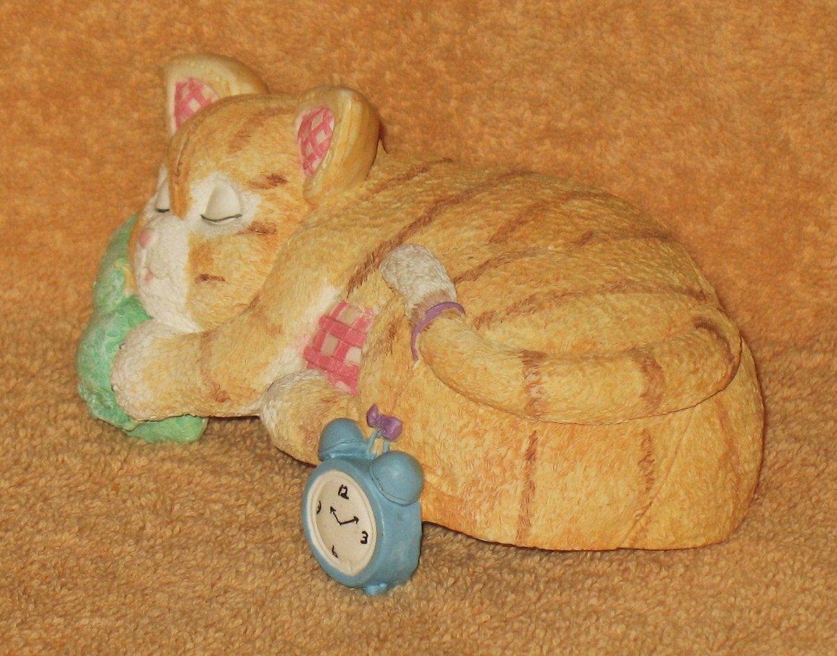 Vintage Orange Tabby Cat Music Box - Etsy