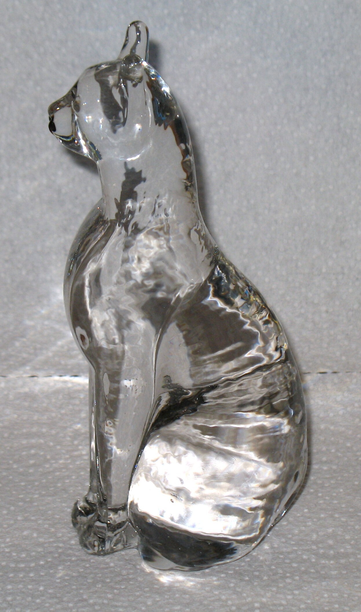 Vintage Crystal Cat Figure - Etsy