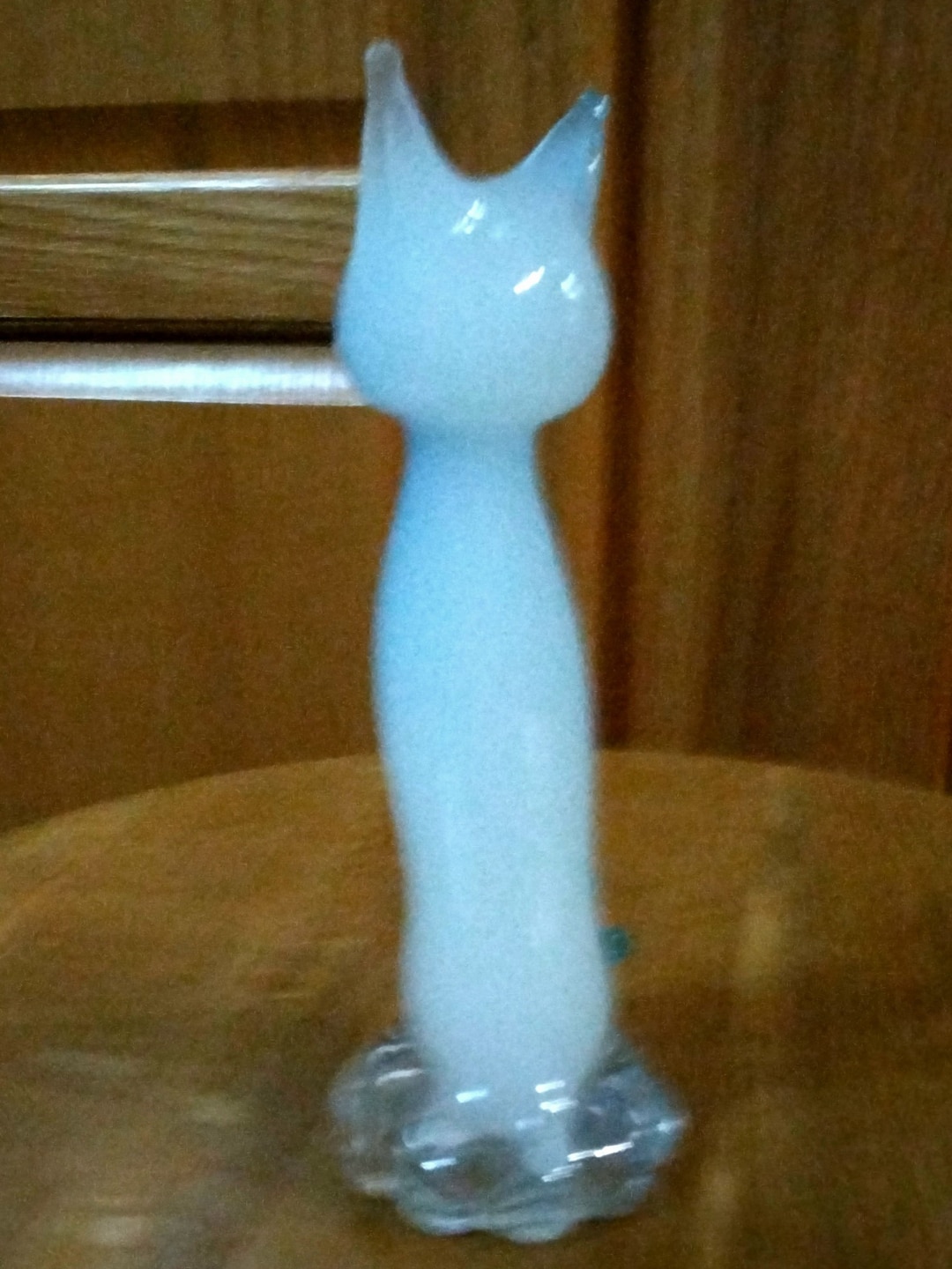 Vintage Blue Glass Cat Figure - Etsy