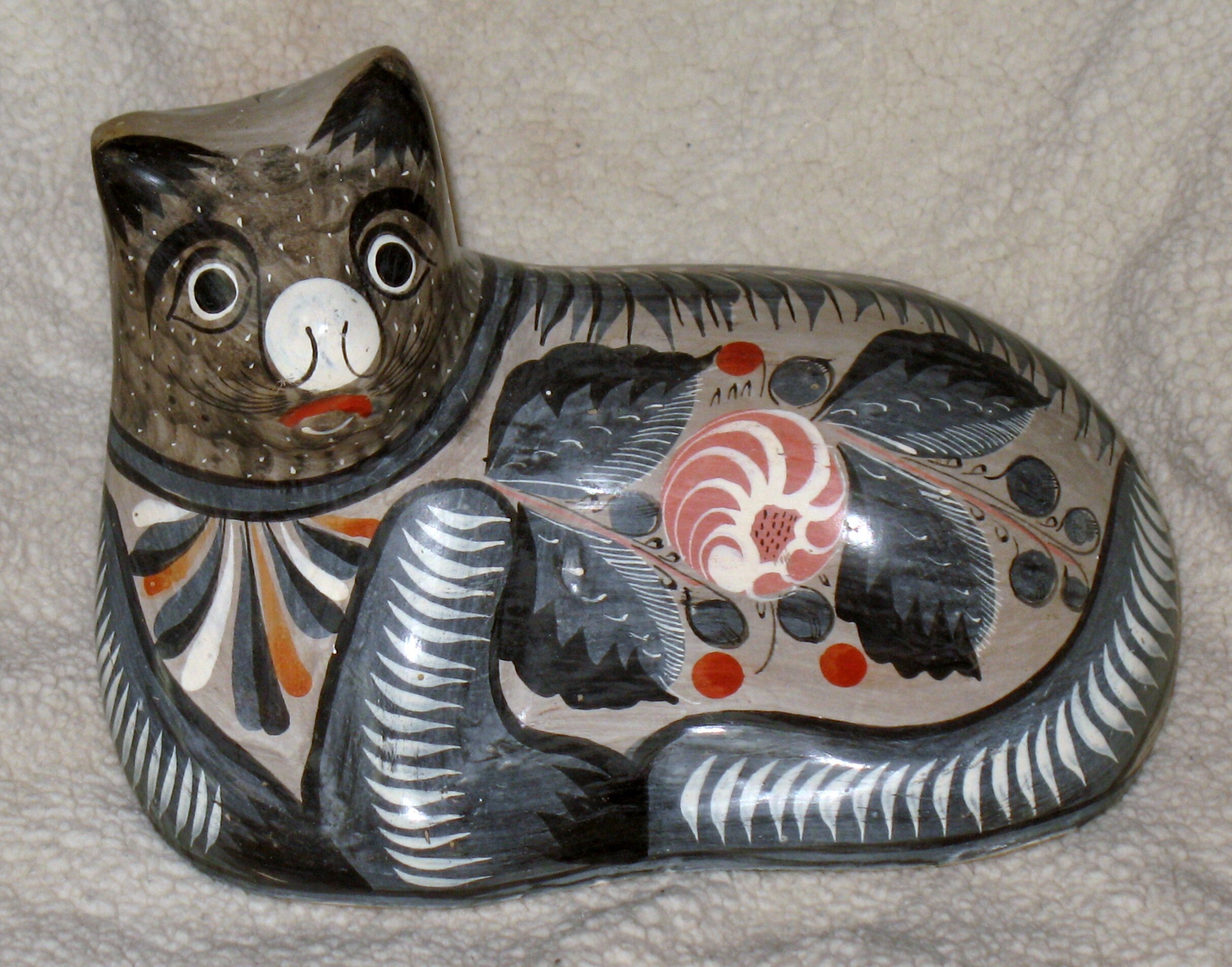 Large Beautiful Mexican Pottery Cat | Etsy