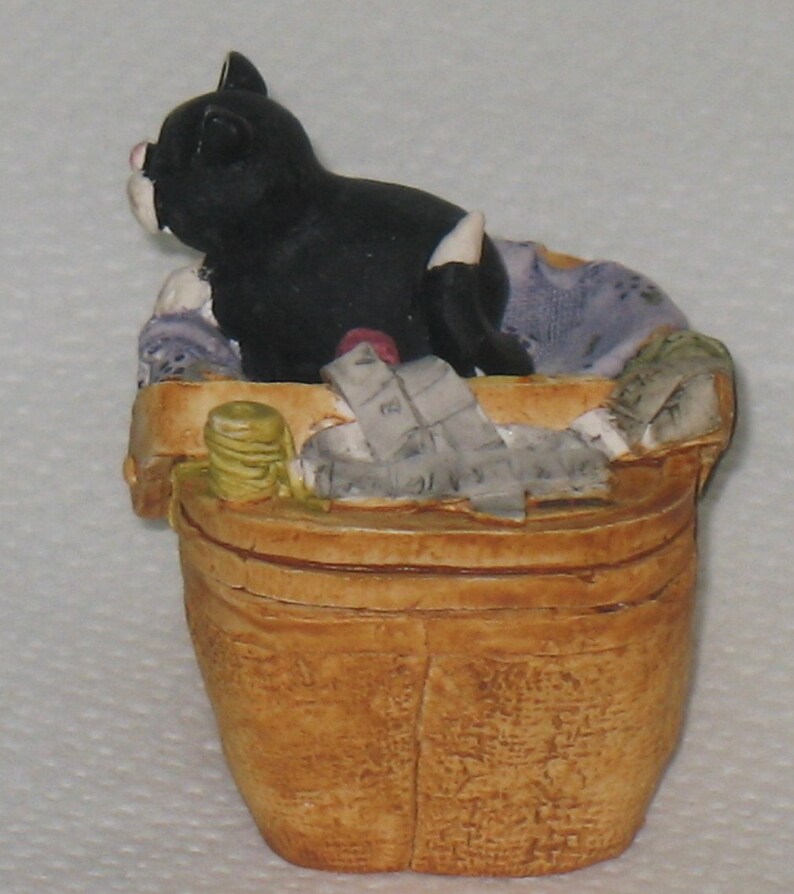 Rare Vintage Peter Fagan Cat in Picnic Basket - Etsy