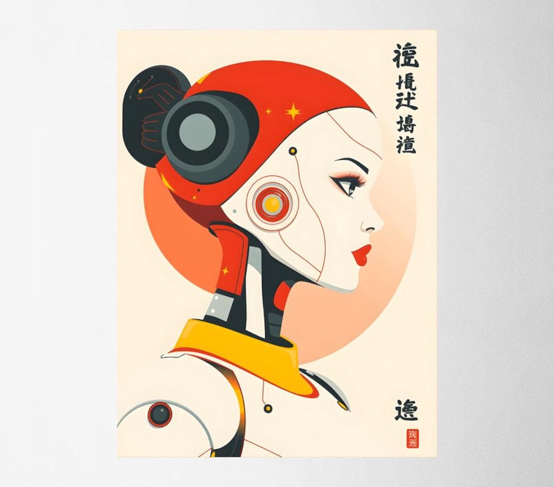 Retro-futurism Cyborg Wall Art Poster // Sci-fi Print // Robot Home ...