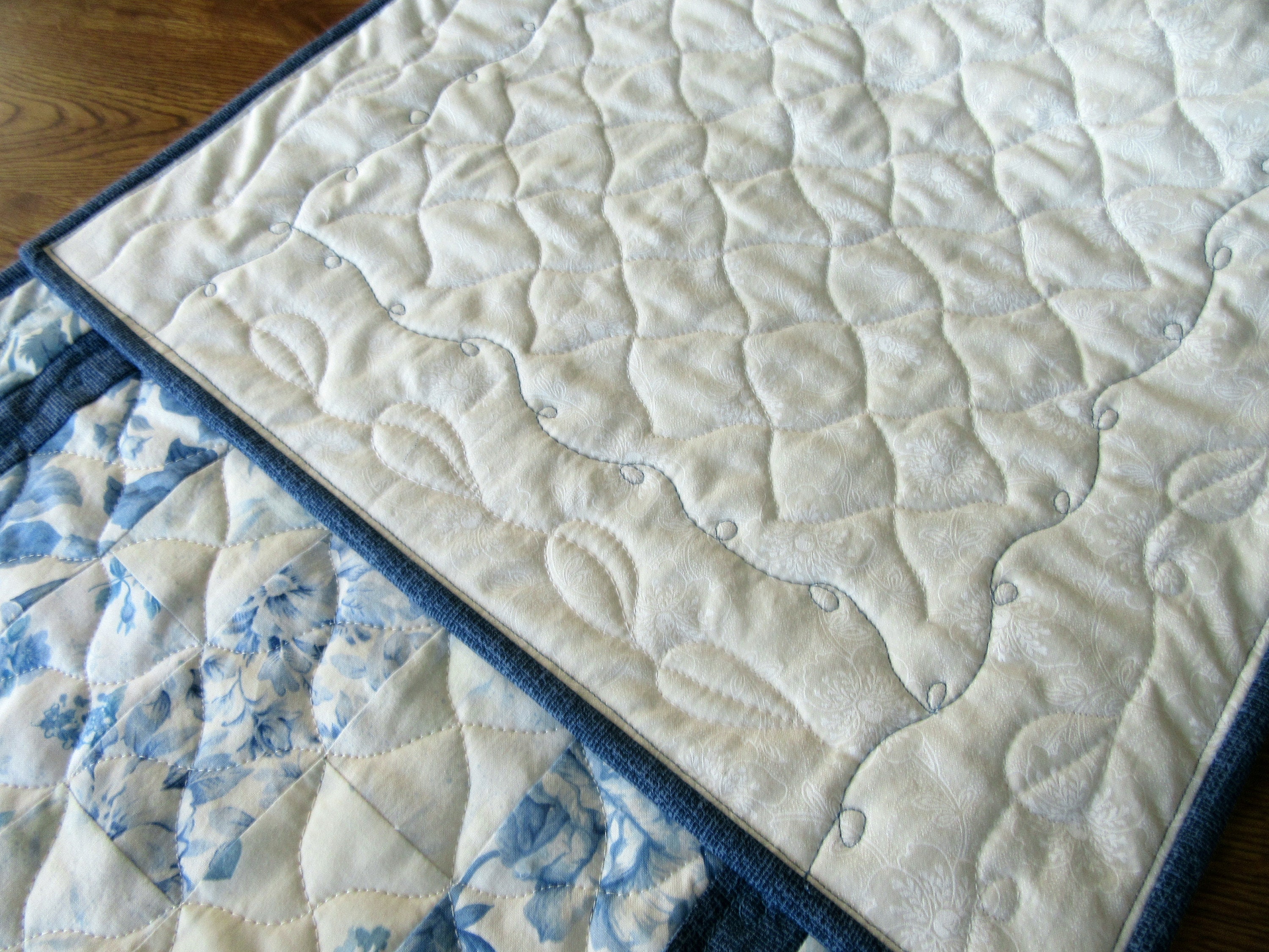 Delft Blue and White Quilted Table Runner, 16 X 40 - Etsy