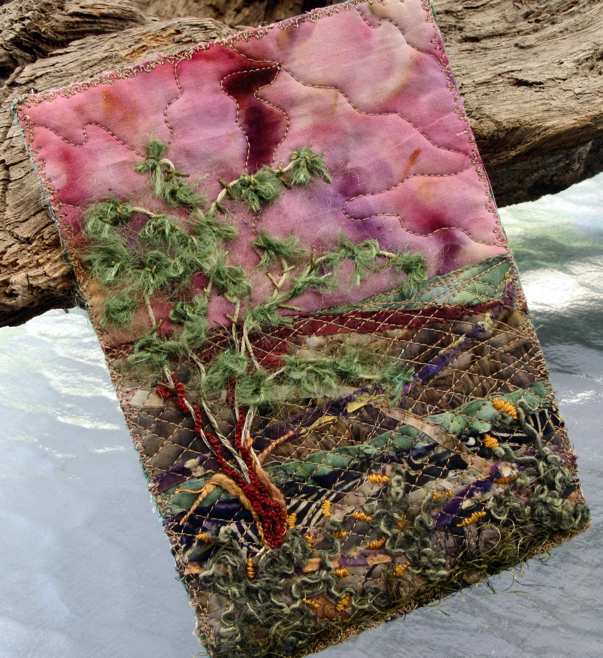 Tree Garden Fiber Art, Landscape Art to Frame, Home Decor, 5 X 7 - Etsy