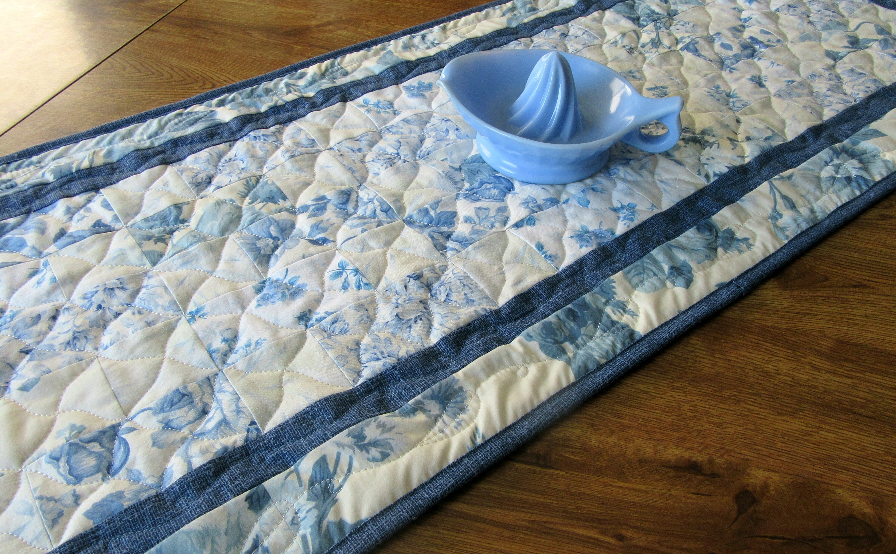 Delft Blue and White Quilted Table Runner, 16 X 40 - Etsy