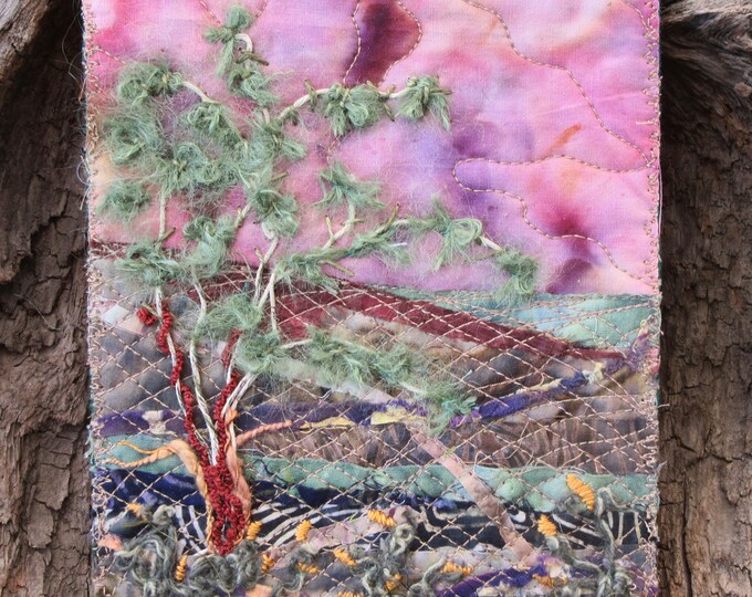 Tree Garden Fiber Art, Landscape Art to Frame, Home Decor, 5